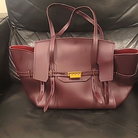 Zac Posen | Bags | Zac Posen Eartha East West Satchel In Burgandy ...